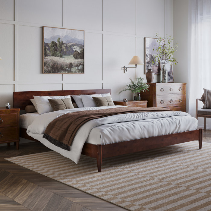 Lark Manor Amandaleigh Solid Wood Panel Bed & Reviews | Wayfair
